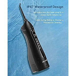 Water Dental Flosser Cordless for Teeth - Nicwell 4 Modes Dental Oral Irrigator, Portable and Rechargeable IPX7 Waterproof Powerful Battery Life Water Teeth Cleaner Picks for Home Travel
