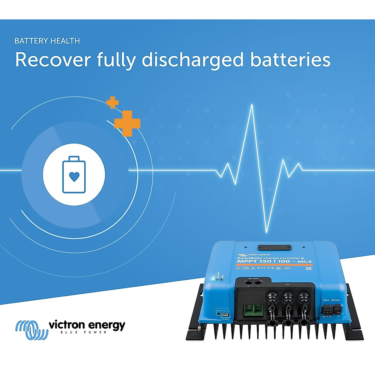 Victron Energy SmartSolar MPPT MC4 150V 100 amp 12/24/36/48-Volt Solar Charge Controller (Bluetooth)