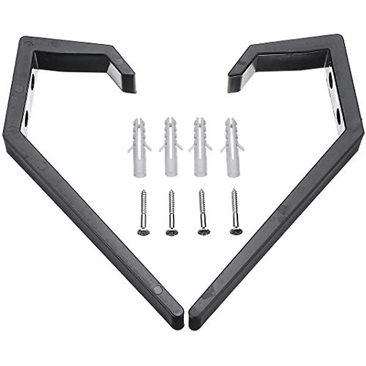 Fonture 6PCS Helmet Holders Plastic Hanging Hooks Wall Mounted Hangers Hat Glove Bag Shoe Clothes Rack (Black-6PC)