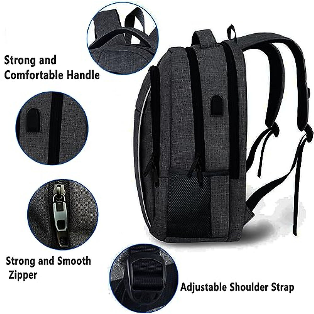 BAOMANYI Laptop Backpacks Travel School Backpack for men 17 Inch Carry on College Teen Boys Backpack Water Resistant Office Business Back pack Lightweight Hiking Bag with USB Charging Port