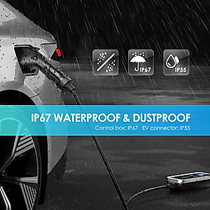 Evjuicion Level 2 EV Charger, 40Amp 240V Portable Electric Vehicle Charger 25Ft Cable NEMA 14-50 Plug for J1772 Electric Car Home Charging Station, Delay Timer