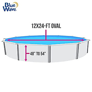 Blue Wave NL608-20 Standard Gauge Emerald Coast Oval Overlap Steel Wall Swimming Pool Liner, 12-FT x 24-FT