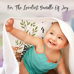 Paishanas Baby Monthly Milestone Blanket Boy or Girl Woodlands Baby Milestone Blanket Premium Fleece Monthly Baby Milestone Large Size Milestone Blanket for Baby Boy Baby Photo Blanket