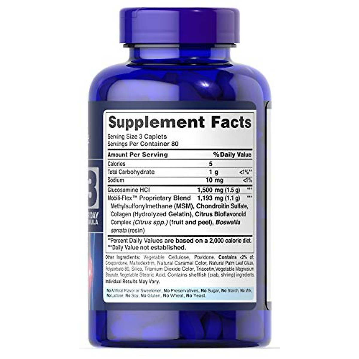 Puritan's Pride Glucosamine, Chondroitin & MSM -3 Per Day Formula