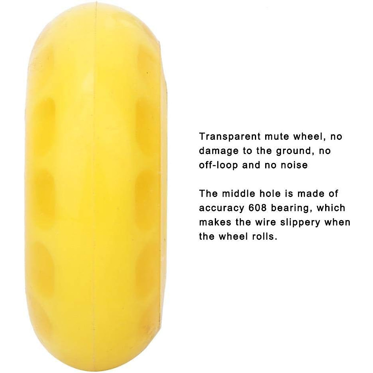 Roller Skate Wheel Accessories Luggage Replacement Wheel Yellow PU with 608ZZ Bearing Luggage Cart Skates Accessories 64x24x8mm