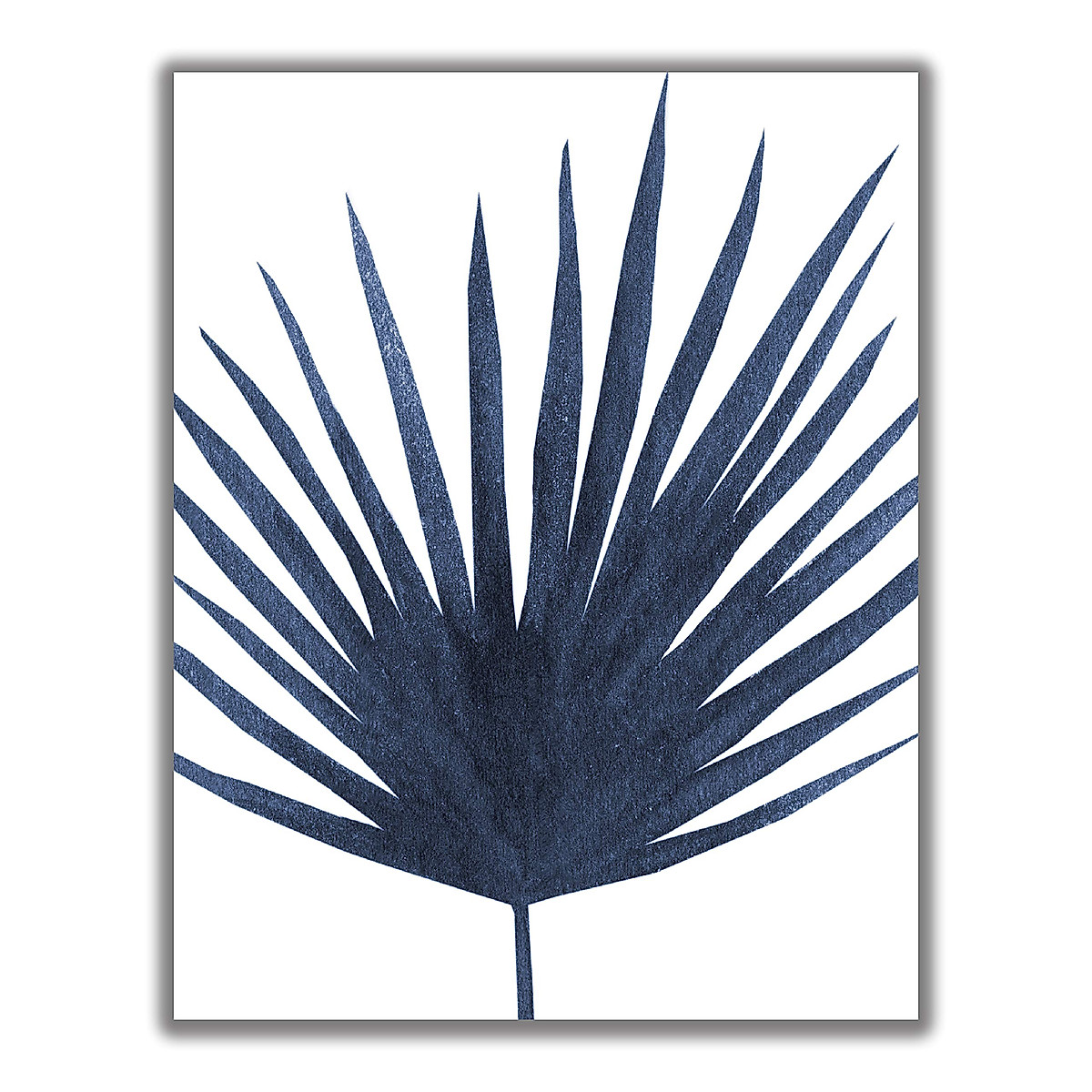 Blue Tropical Palm Frond Botanical Wall Art Print - 11x14 UNFRAMED, Abstract Modern Decor - A Bold, Bright Look for Any Room