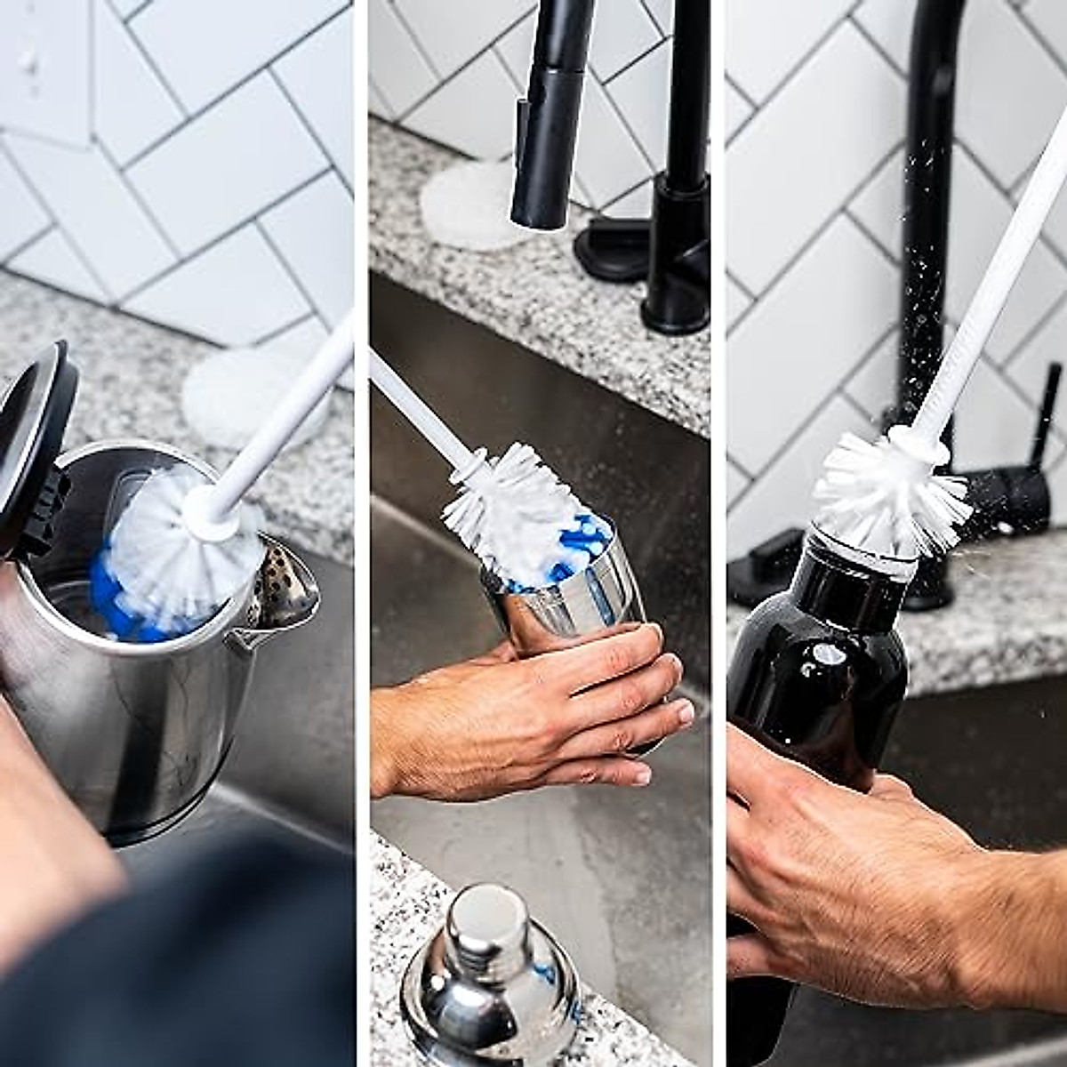 RotoScrub Bottle Brush - Drill Accessory - Clean Water Bottles, Coffee Mugs, Cups, Pots, Glasses, Jars, Blenders & Pitchers