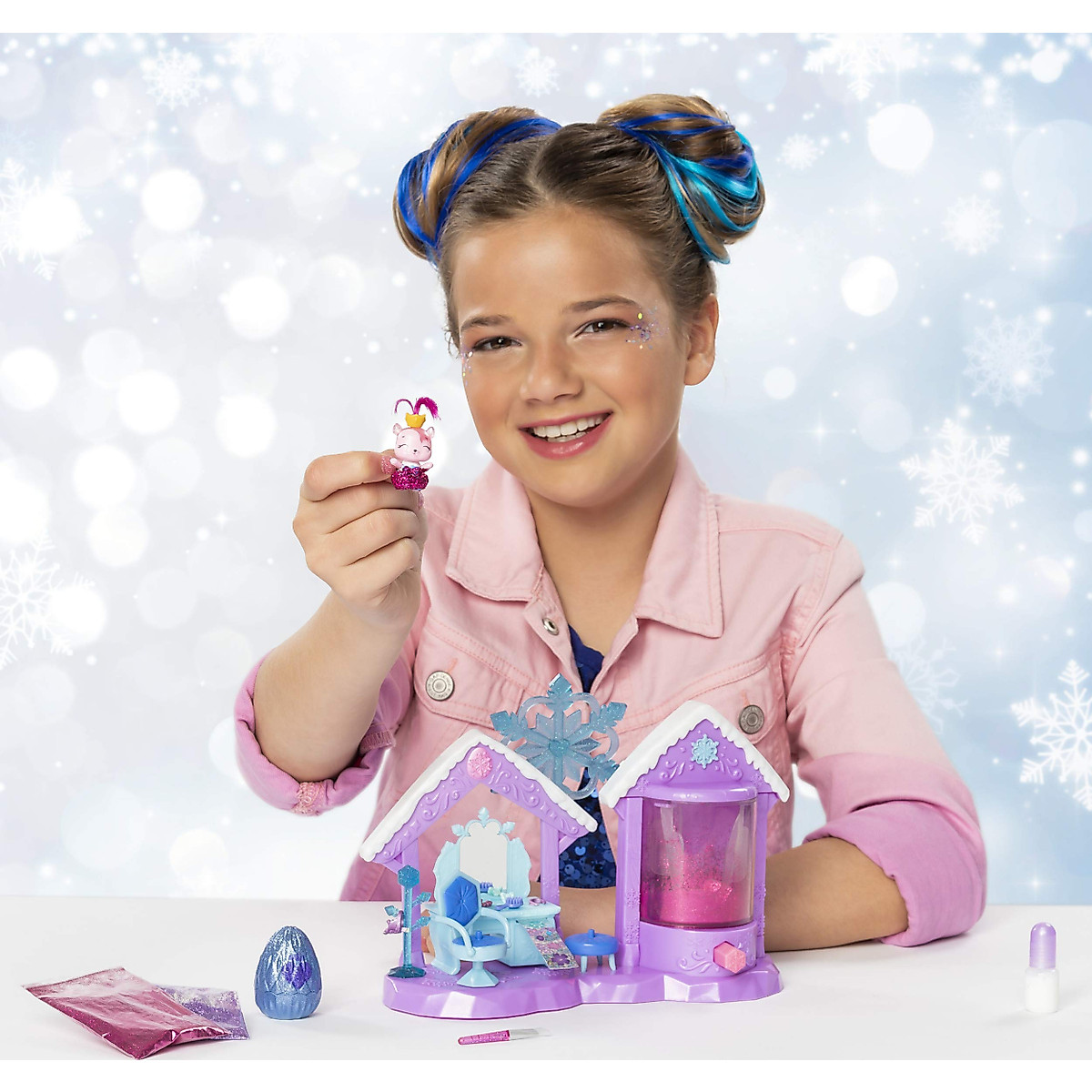 Hatchimals CollEGGtibles, Glitter Salon Playset with 2 Exclusive, for Kids Aged 5 and Up