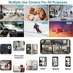 Aneekiti Mini Spy Camera Wireless WiFi Hidden Camera 1080P Full Hidden Cameras with Night Vision and Motion Detection Security Nanny Camera for Outdoor Home Office1 black