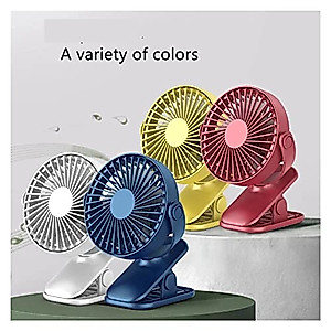 JKYYDS Fan - USB Rechargeable Desk Fan Clip-on Mini Desk Fan 360 Degree Rotation Adjustable Clip-on Fan Student Dormitory (Color : Red Fan)
