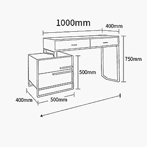 WYKDD Nordic Vanity Dressing Table Home Dressers Bedroom Furniture Moveable Bedside Table with Wooden Dressing Table Cabinet (Color : D)
