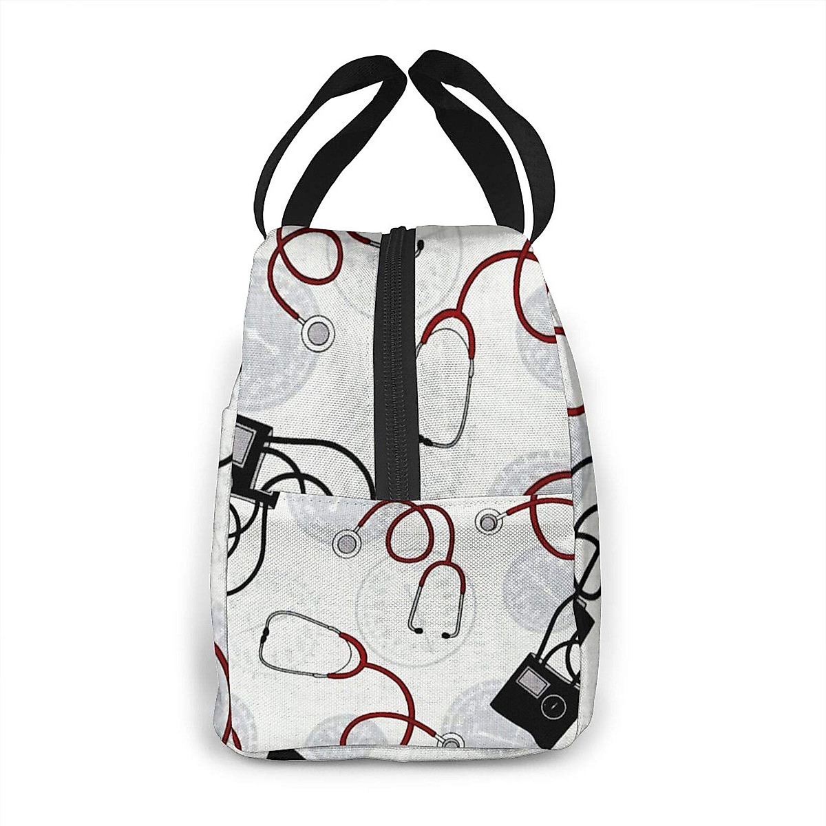 Kslai Calling All Nurses Blood Pressure White Lunch Bag Tote Bag Lunch Bag for Women Lunch Box Insulated Lunch Container