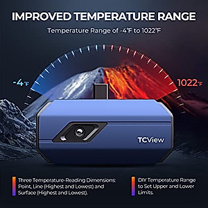 TOPDON TC001 Thermal Camera for Android, 256x192 IR High Resolution, Thermal Imaging Camera, Thermal Imager - 25Hz Refresh Rate, Video Recording Supported, Works for Smartphones and Tablets & PC