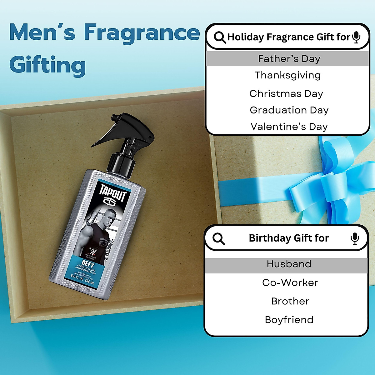 Tapout Defy Body Spray Perfume for Men – Refreshing Fragrance, 8 Ounces