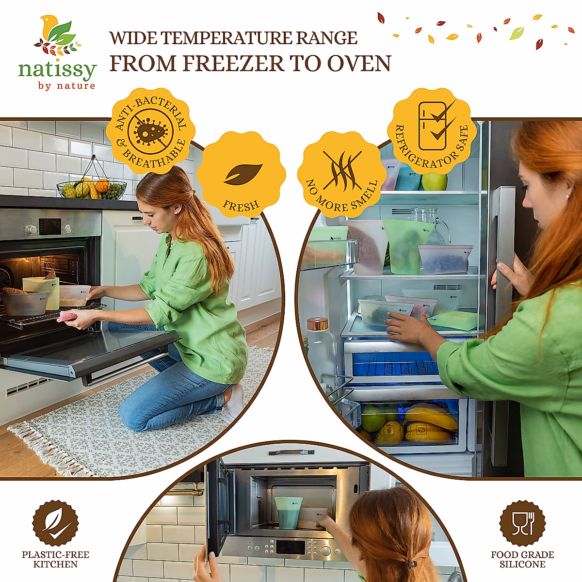 Reusable Bags Silicone, 8-Pack Silicon Storage Food Bags for Sandwich, Snacks and Lunch, Large & Small Silicone Bags Reusable Storage, Thick Silicone Food Containers, Freezer Baggies Dishwasher Safe