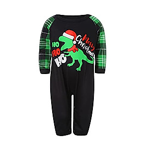 Christmas Family Pajamas Matching Set Xmas Matching Pjs Parent-Child Holiday Family Sleepwear Set Dinosaur