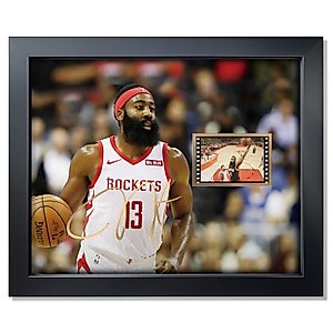 sufenvera Signed James Harden Memorabilia Film Photo Framed Poster,Basketball Star Artwork Collection,Gifts for James Harden Fans on Birthday Thanksgiving Christmas 10x8 Inches