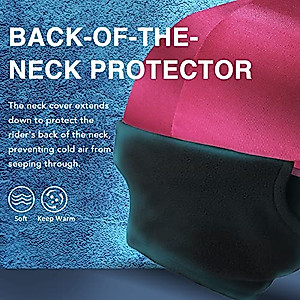 Harrison Howard Equestrian Helmet Cover with Fleece Neck Winter Riding Helmet Cover Magenta Black