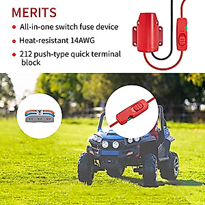 Upgraded M12 Battery Adapter for Milwaukee 12V Battery Adapter All-in-one Design of The Fuse and Switch Power Wheel Adapter for Milwaukee M12 Converter Kit 14 Gauge with Fuses & Wire Terminals