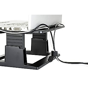 3M Adjustable Laptop Stand, Raise Screen Height to Reduce Neck Strain, 3" Height Adjustment, Large Platform for Docking Station, Non-Skid Base Keeps Laptop Secure, Cable Management, Black (LX500)