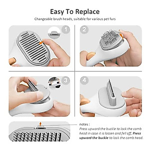 Cat Brush for Shedding Long or Short Haired Cats, Cat Brushes for Indoor Cats, DONOTU 2 in 1 Self Cleaning Slicker Brush for Large Medium Small Dogs, Pets Grooming Tool, Removes Mats, Tangles and Loose Fur