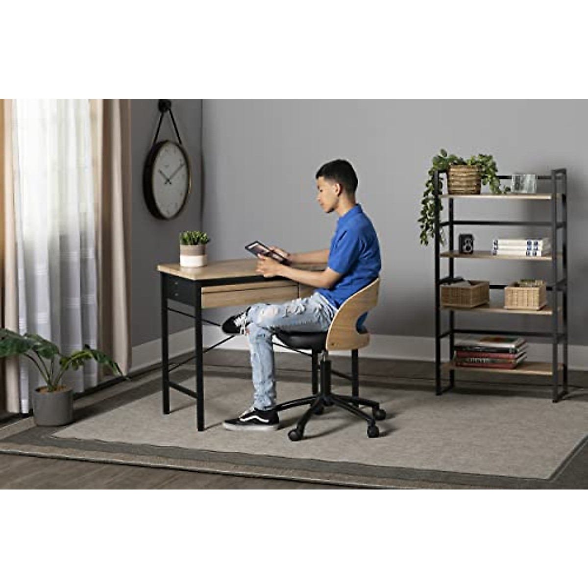 Calico Designs Compact Art Drawing/Computer Desk for Kids in Ashwood/Graphite 51241