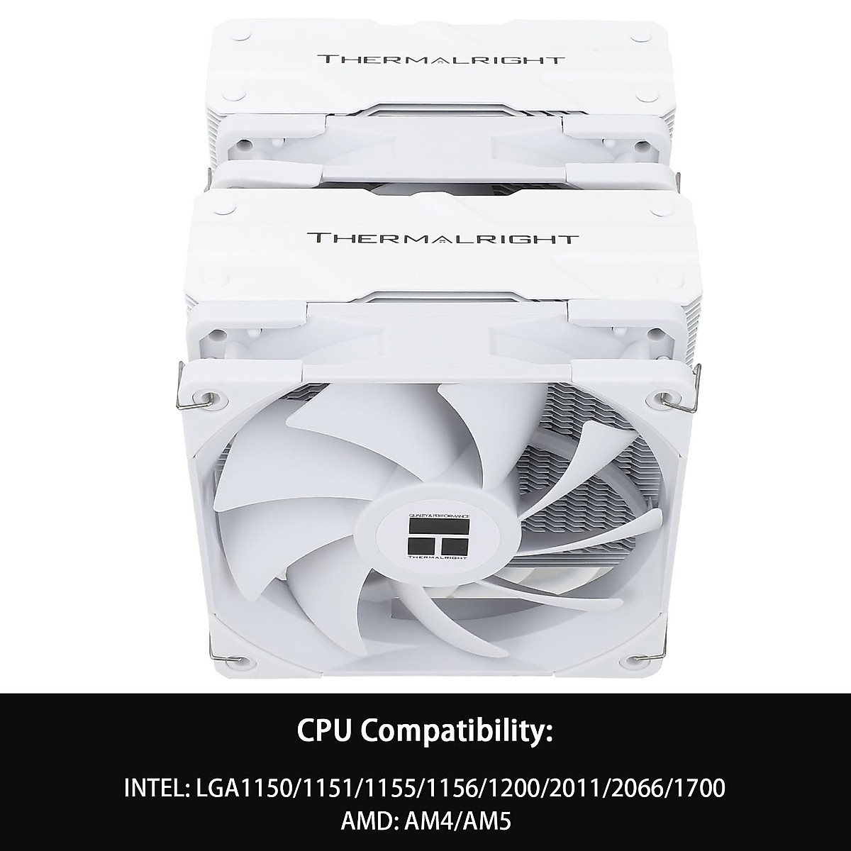 Thermalright Peerless Assassin 120 White CPU Air Cooler, 6 Heat Pipes, Dual 120mm TL-C12W Fan, Aluminium Cover, AGHP Technology, for AMD AM4/AM5/Intel LGA 1150/1151/1155/1156/1200/1700/2011/2066