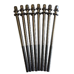 ROSS Percussion 7/32 * 110mm Tension Rods for Bass Drum - 8 Pack