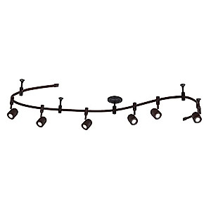 Catalina Lighting 96" Transitional 6-Light Integrated LED Flex Track Ceiling Light, Oil Rubbed Bronze