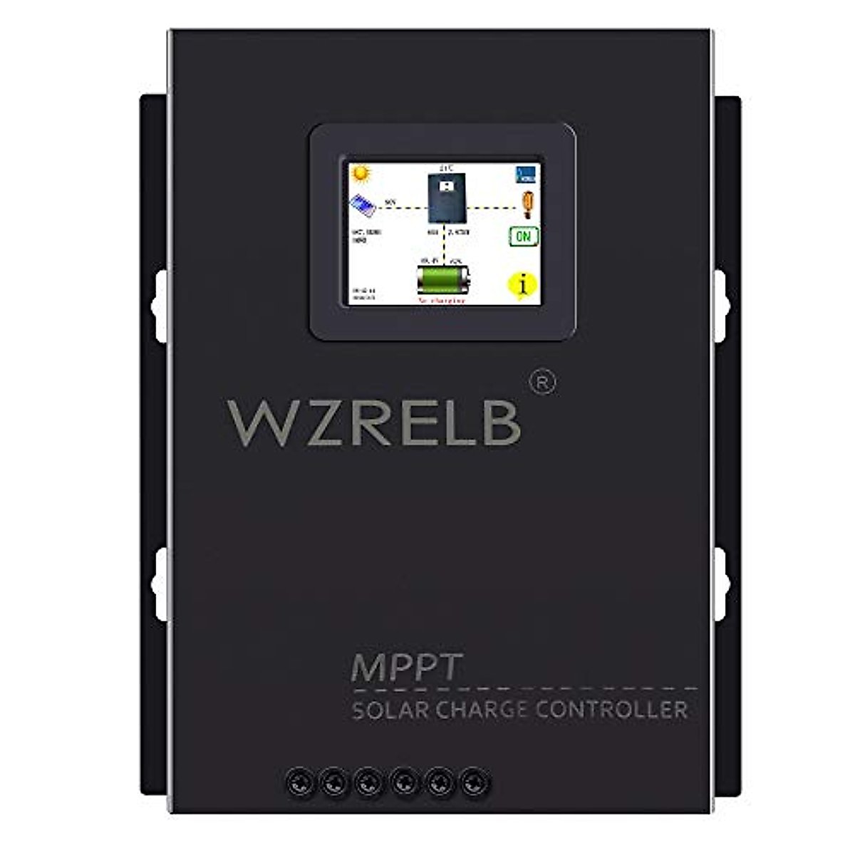 WZRELB 60A MPPT Solar Charge Controller 12V/24V/48 Auto , 18V/36V Manual, Battery Charger Controller，LCD Full Touch Screen Design