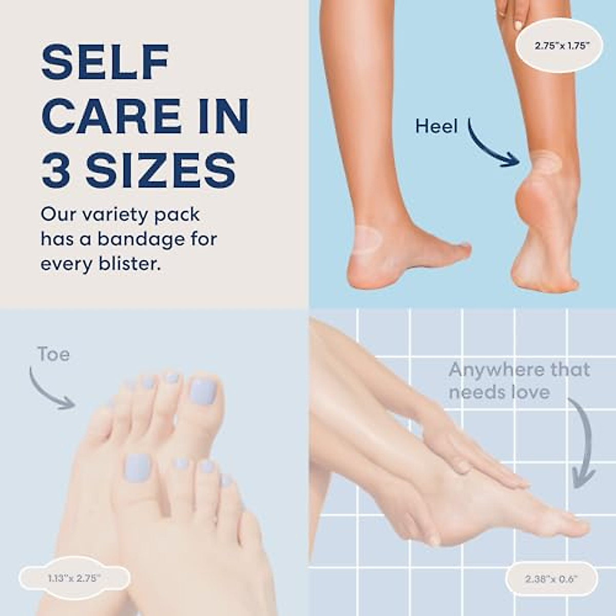 Dr. Frederick's Original Better Blister Bandages - 10 ct Heel Pack - Water Resistant Hydrocolloid Bandages for Foot, Heel Blister Prevention & Recovery - Blister Pads