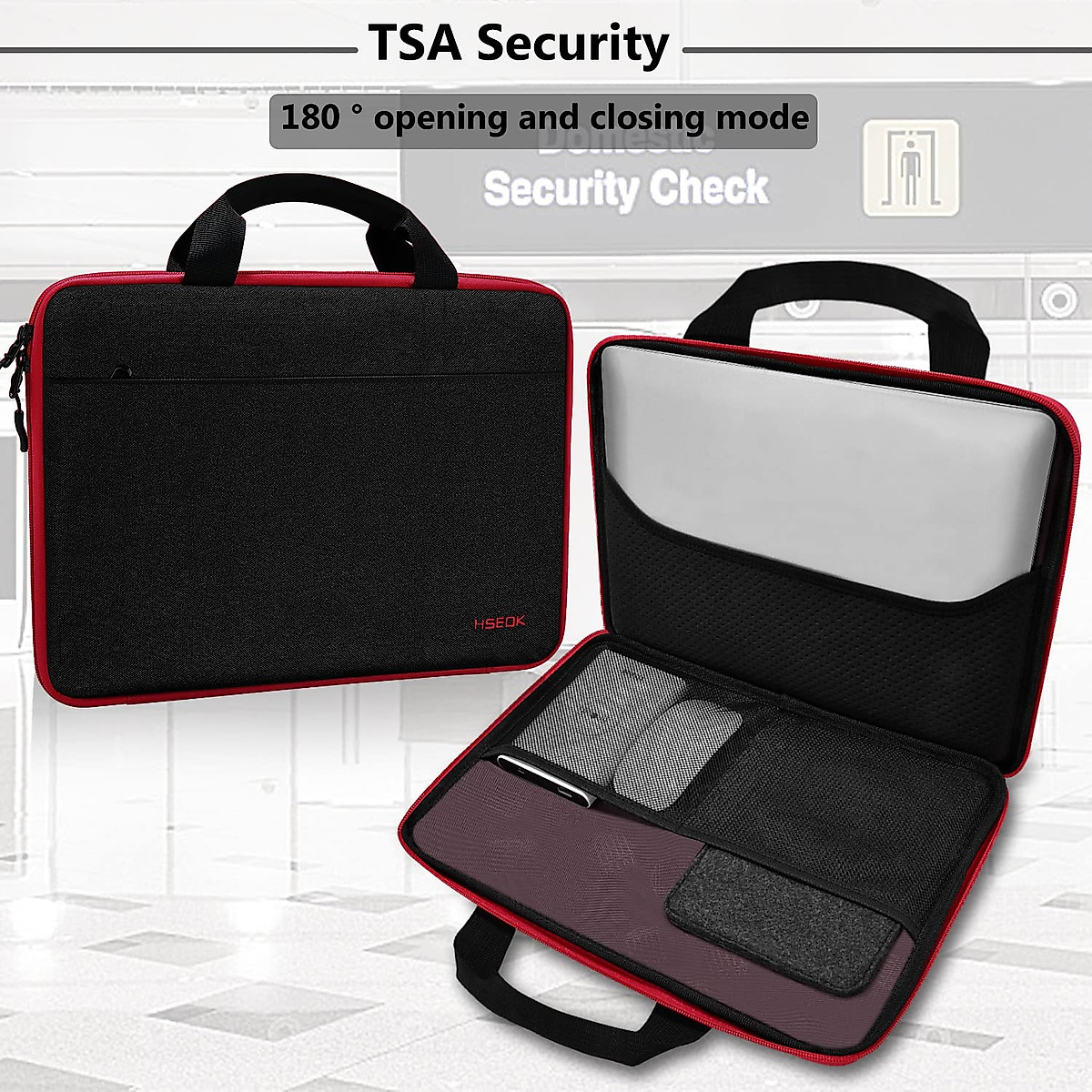 Hseok Laptop Sleeve 13-14 Inch Case Briefcase Compatible with MacBook Pro 14 inch M4/M3/M2/M1 All Model of 13.3 Inch Mac Air/Pro, XPS 13 14, Most Popular 13"-14" Notebooks,B01K03