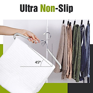 Spring Fever Foam Padded Clothes Hangers with Hooks - Sponge Non Slip Chrome Plating Heavy Duty Space Saving Open Ended for Women Men Pants Coat Green-Grey 5 Pack