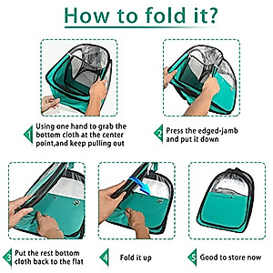 Bird Travel Carrier Foldable Bird Cage Parrot Cage with Two Feeder Bowls, Bird Perch and Bottom Tray, Portable and Breathable, Easy to Clean