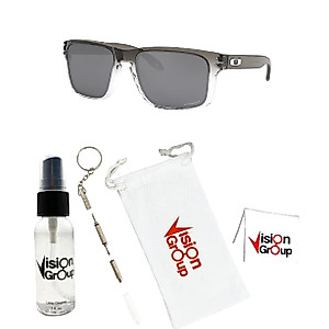 Oakley OO9102 Holbrook Sunglasses + Vision Group Accessories Bundle for mens(Dark Ink Fade/ Prizm Black Polarized (9102O2)