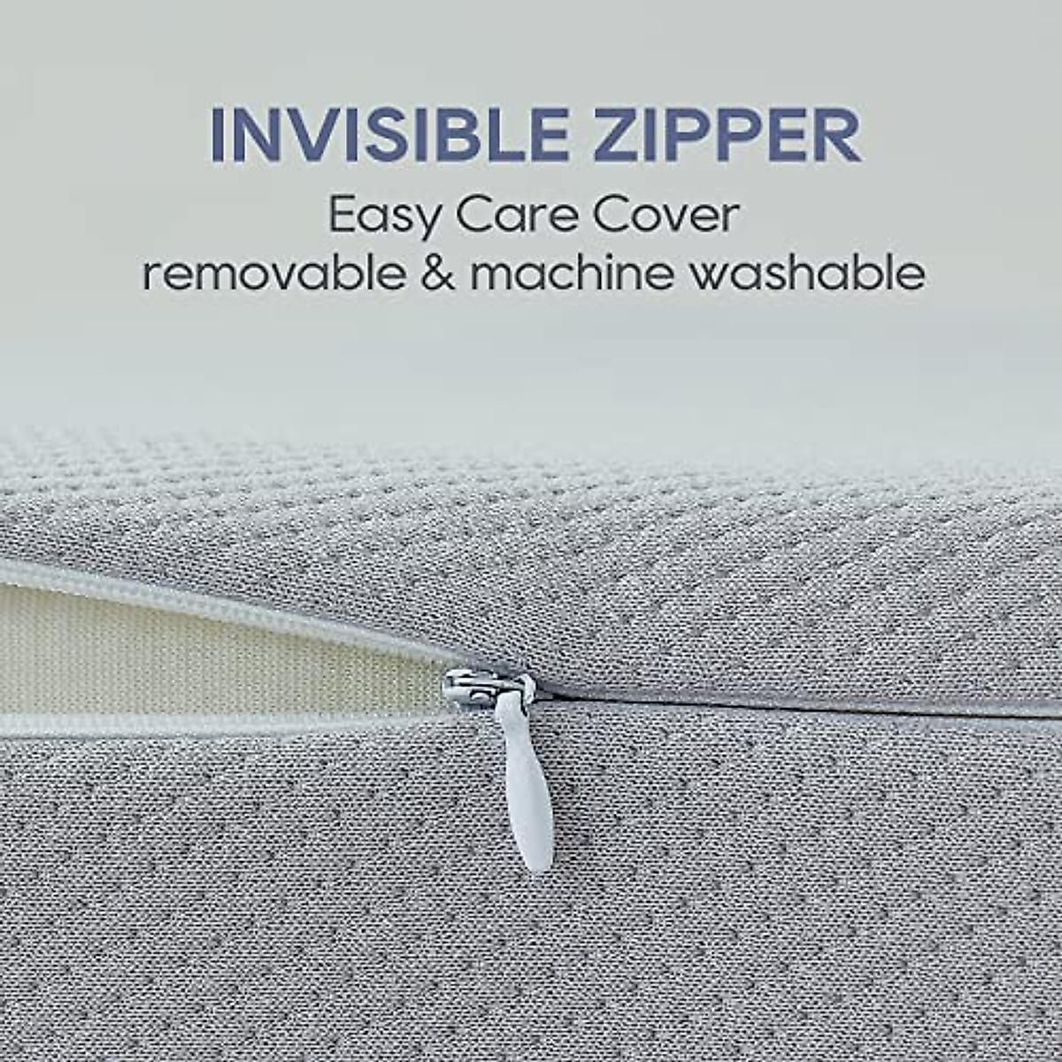 Cube Pillow for Side Sleepers (24"x12"x6", Extra Thick), Memory Foam Rectangle Pillow Support Neck and Shoulder for Pain Relief, Bed Pillow for Sleeping with Removable Cover - King, Queen|Gray