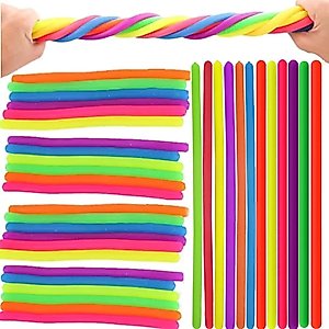 Abitor 30 Packs Monkey Noodles Stretch String Stress Relief Physical Exercise Size: 20 cm / 8inches Long Extend to More Than 9 feet