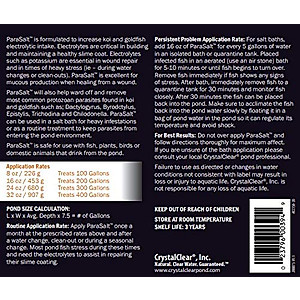 CrystalClear ParaSalt - Pond Salt for Koi & Goldfish - 20 Pounds Treats Up to 4,000 Gallons
