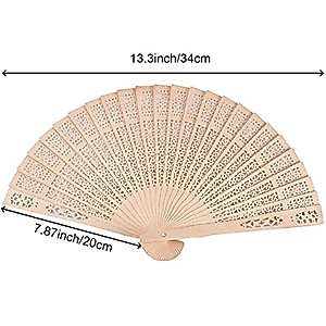 30pcs Sandalwood Foldable Hand Fans, Wedding Fans for Guests Bulk, Handheld Wooden Fans for Women, Hand Held Fans for Wedding, DIY Decorative Folding Fan for Party Decoration Baby Bridal Shower Gifts