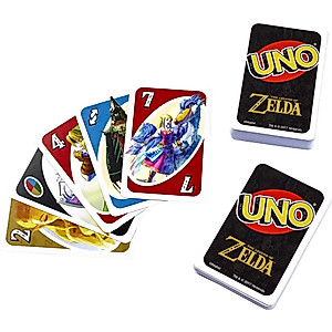 Mattel Games UNO The Legend of Zelda Card Game for Family Night with Graphics from The Legend of Zelda & Special Rule