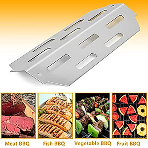 GasSaf Heat Deflectors Replace for Weber 66041, Genesis II E-410, S-410, Genesis II LX E-440, Genesis II LX S-440 Gas Grills, 4-Pack Durable Stainless Steel Replacement Parts(12.5" x 4.25")