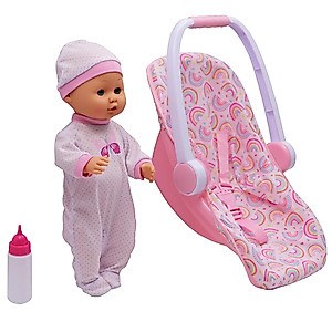 Dream Collection: 16" Baby Doll with Toy Carrier/Car Seat - Gi-Go Dolls, Kids Playset, Ages 3+, Multicolor (21131)