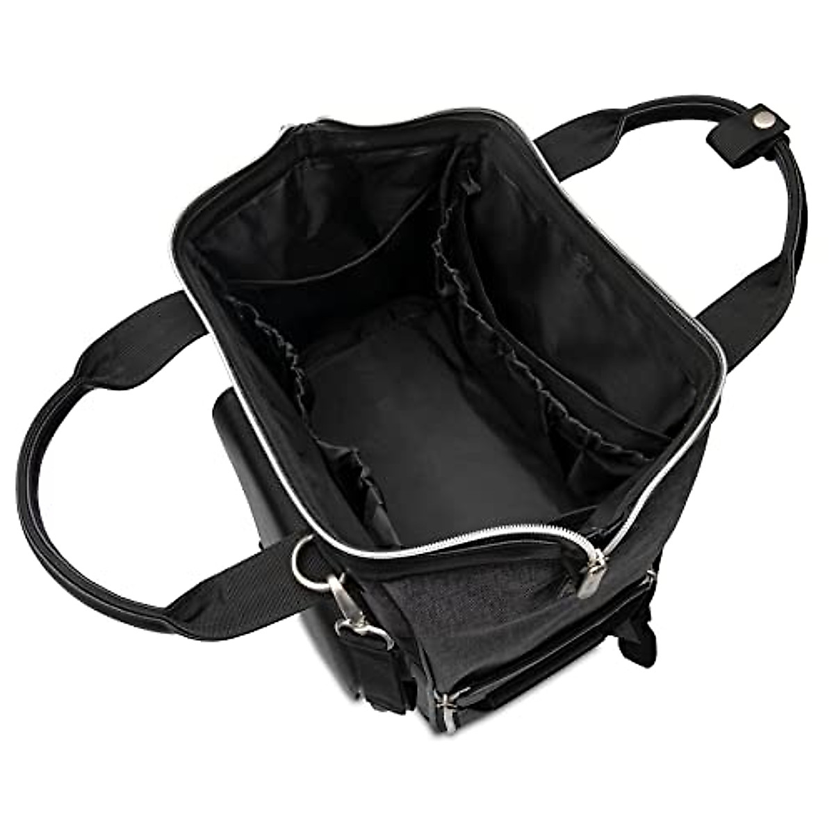 Baby Brezza Lucia Baby Diaper Bag Backpack and Tote – Carry How You Choose – Spacious but Compact Design with 12 Pockets and Slide Out Diaper Caddy, Graphite