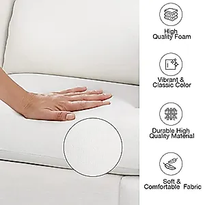 MIYZEAL Accent Chair, Tufted Upholstered Sofa Chair Comfy Armchair with Thick Cushion and Wood Legs, Mid-Century Modern Single Chairs for Compact Space Living Room Bedroom (White)