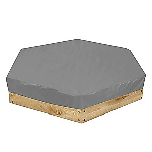 Hztyyier Sand Pit Cover Hexagonal Design Garden Sunblock Shade Cloth Cover for Household Bathing Pool Courtyard Yard (Gray)