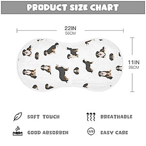 YYZZH Bernese Mountain Dog Muslin Burp Cloths for Baby 2 Pack 100% Cotton Baby Washcloths Bibs for Boy Girl