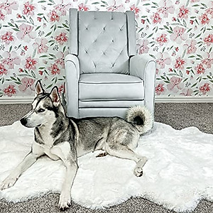 Evolur Linda Upholstered Plush Seating Swivel Glider, Rocker, Misty Grey
