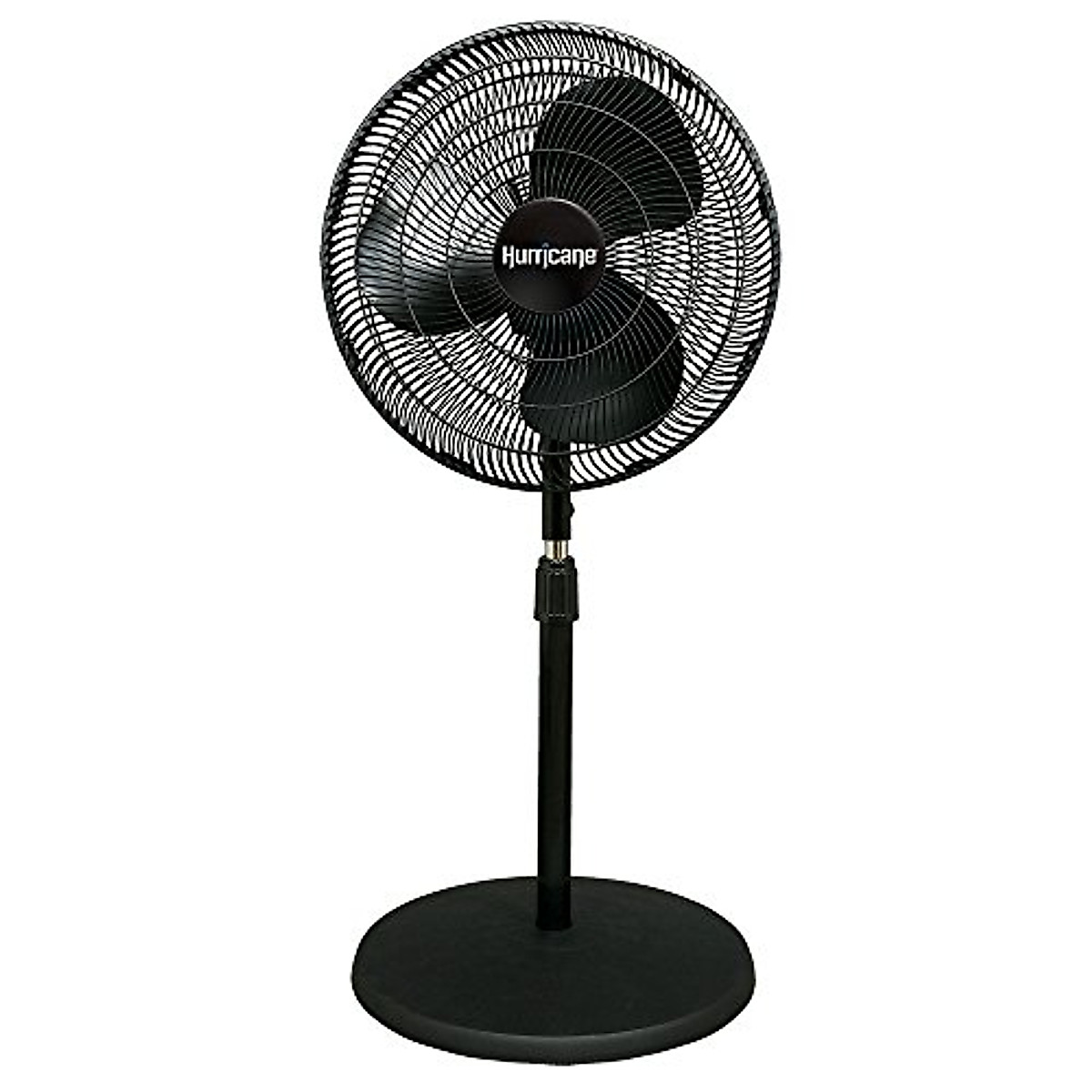 Hurricane Stand Fan - 16 Inch | Classic Series | Pedestal Fan with 90 Degree Oscillation, 3 Speed Settings, Adjustable Height 41 Inches to 55 Inches - ETL Listed, Black (736542)