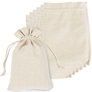 GWZiehory 60 Pieces Cotton Drawstring Bags, Reusable Muslin Bag (4 by 6 inch) for Storage, Teas, Candy, Spices, Soaps, Jewelry, Gifts, Wedding Party Favors and DIY Craft Home Decor