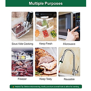 UTILIMATES Pint Vacuum Sealer Bags for Food, 6x10 Inch 200, Preprinted Label, BPA-free Puncture Prevention Heavy Duty Small Vacuum Seal Bags for Food, Ideal for Food Saver, Freezer Bags, or Sous Vide